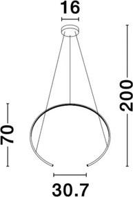 Závěsné LED svítidlo NOVA LUCE BREDA 30W 3000K 9010021
