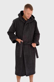 Unisex župan STRIPE s kapucí S Khaki
