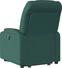 Zvedací polohovací křeslo tmavě zelené textil 3204602