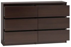 Komoda 6 šuplíků Malva 120 cm Wenge