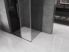 Mexen Velar L, sprchový kout s posuvnými dveřmi 110 x 100 cm, 8mm šedé sklo, grafit broušený, 871-110-100-43-66