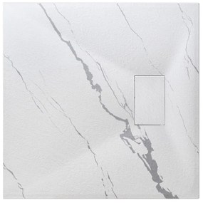 Besco Čtvercová sprchová vanička z SMC kompozitu VEXO MARBLE SQ 80x80 (90x90) Rozměry (cm): 80x80