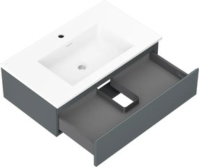 Mexen Orio, koupelnová skříňka 80 cm s umyvadlem Otis, 1 zásuvka, grafitová matná/bílá matná, 91A10-08023-1-BF66-W18M01