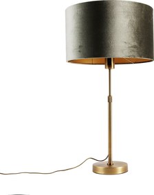 Stolní lampa bronzová se sametovým stínidlem zelená 35cm - Parte