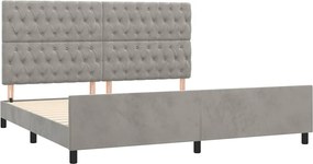 Rám postele bez matrace světle šedý 200 x 200 cm samet 3125958
