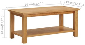Konferenční stolek 90 x 45 x 40 cm masivní dubové dřevo - Default Title
