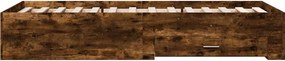Rám postele se zásuvkami kouřový dub 90x200 cm kompozitní dřevo 3280430