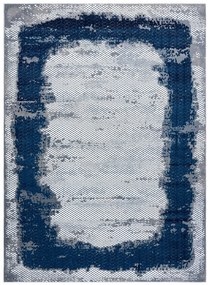 Dywany Łuszczów, Kusový koberec Core A004 Frame blue/grey, 140x190, modrá, chodba / předsíň