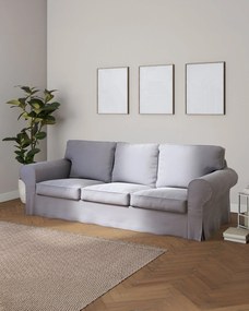 Potah na pohovku IKEA Ektorp 3-místná, nerozkládací barva šedá látka lesklé, sametová