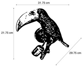 VINTAGE Nástěnná lampa mosaz - Animal Toucan