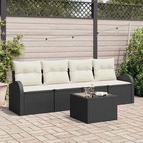 Sada zahradních pohovek 5 pcs 4-Seater Černá a krémová 3354576