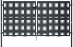 Zahradní branka antracitová 300 x 125 cm ocelová 154567
