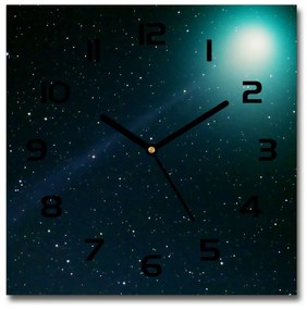 Wallmuralia Skleněné hodiny čtverec Vesmír 30x30 cm