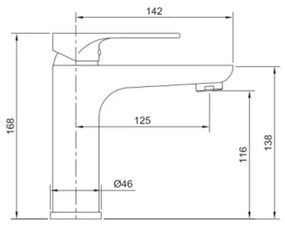 Umyvadlová stojánková páková baterie Senja B.65.03.BK.CZ-CH Hydroland