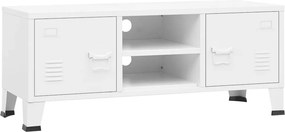 Industriální TV skříňka bílá 105 x 35 x 42 cm kov 339619