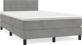 Box spring postel s matrací a LED světle šedá 120x190 cm samet 3270159
