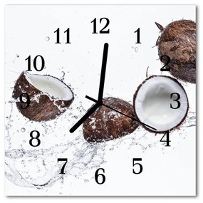 Nástenné skleněné hodiny kokosové ořechy