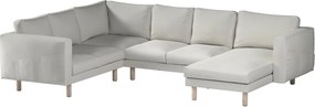 Potah na pohovku IKEA Norsborg rohová, 5-místná se šezlongem barva šedá látka lesklé, pletený vzor, sametová