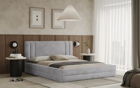 Postel ALCAMO 120x200 světlešedá s úložným prostorem
