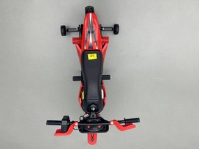 AIYAPLAY Elektrická dětská motorka 12 V se 2 odnímatelnými pomocnými koly, 2 motory, zadní odpružení, hudba, 3 km/h, 3-6 let, červená