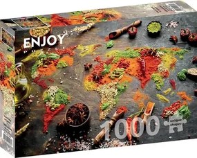 ENJOY Puzzle Mapa světa z koření / 1000 dílků / od 14 let