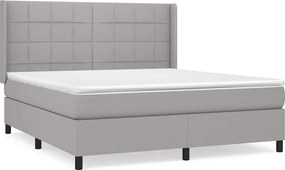 Box spring postel s matrací světle šedá 180 x 200 cm textil 3131449