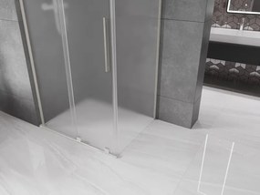 Mexen Velar L, sprchový kout s posuvnými dveřmi 120 x 80 cm, 8mm sklo námraza, broušená ocel, 871-120-080-33-97