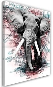 Obraz na plátně Slon Abstrakt Afrika - 70x100 cm