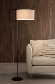Černá/krémová látková stojací lampa (výška 160 cm) Josho – Ellos Home