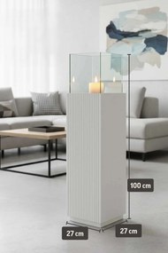Svícen CANDELA, sklolaminát, výška 100 cm, bílý mat
