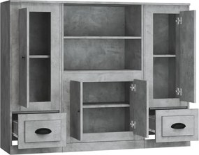 Příborníky 3 ks betonově šedé kompozitní dřevo 3185315