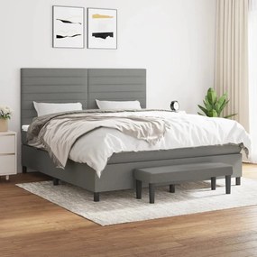 Box spring postel s matrací tmavě šedá 160x200 cm textil 3136686