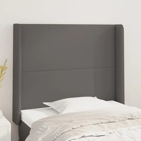 Čelo postele typu ušák šedé 83x16x118/128 cm umělá kůže 3119376