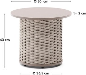 Kovový kulatý zahradní stolek ø 50 cm Sedalis – Kave Home