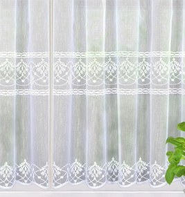 Záclona dreher , Delan vitrážka metráž, bílá 40 cm