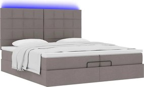 Osmanský rám postele s matracíes taupe 200x200cm textil 3314035