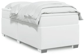 Box spring postel s matrací bílá 90x200 cm umělá kůže 3285194