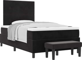 Postel s boxspringem s čelo Černá 190 x 120 cm samet 3344500
