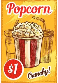 Cedule Restaurace menu - Popcorn