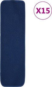 vidaXL Nášlapy na schody 15 ks 75 x 20 cm protiskluzové [340397] Barva: Modrá
