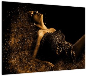 Skleněný obraz - Žena ze zlata (70x50 cm)