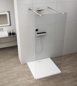 Polysan Esca Chrome sprchová zástěna 100 x 210 cm jednodílná do prostoru aluchrom sklo čiré ES1010-05