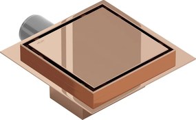 Mexen Flat-Q M13 čtvercová podlahová vpusť 12 x 12 cm, růžové zlato - 1610012