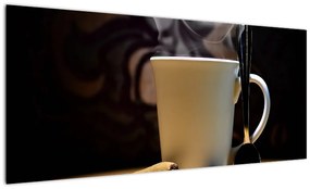 Obraz do kuchyně - šálek s kávou (100x40cm)