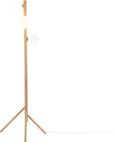 TK Lighting Stojací lampa Estera Wood s dekorem dřeva pro žárovku 3x G9 TK5809