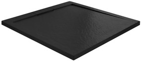 Rea Grand Black, sprchová vanička z minerálního kamene 90x90x3, 5 cm, REA-K4595