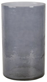 Skleněný šedivý svícen na čajovou svíčku - 15*25 cm