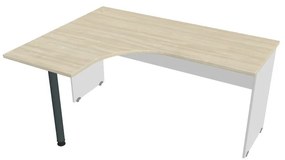 Stůl ergo pravý 160*120 cm - Hobis Gate GE 60 P Dekor stolové desky: akát, Dekor lamino podnože: bílá, Barva nohy: černá