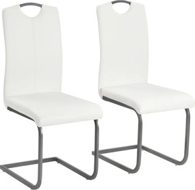 vidaXL Konzolové jídelní židle 2 ks umělá kůže [246195] Barva: Bílá