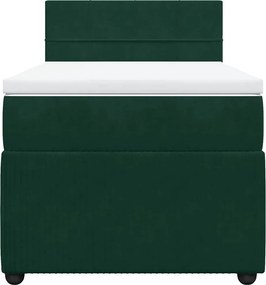 Box spring postel s matrací tmavě zelená 90x190 cm samet 3289929